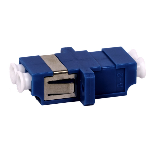 LC duplex in line adapter - Blue Helix